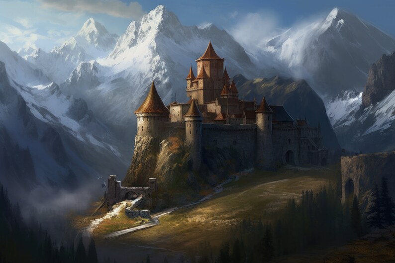 Castle Mountain Majesty: Ancient Architecture and Mountain Landscape ...