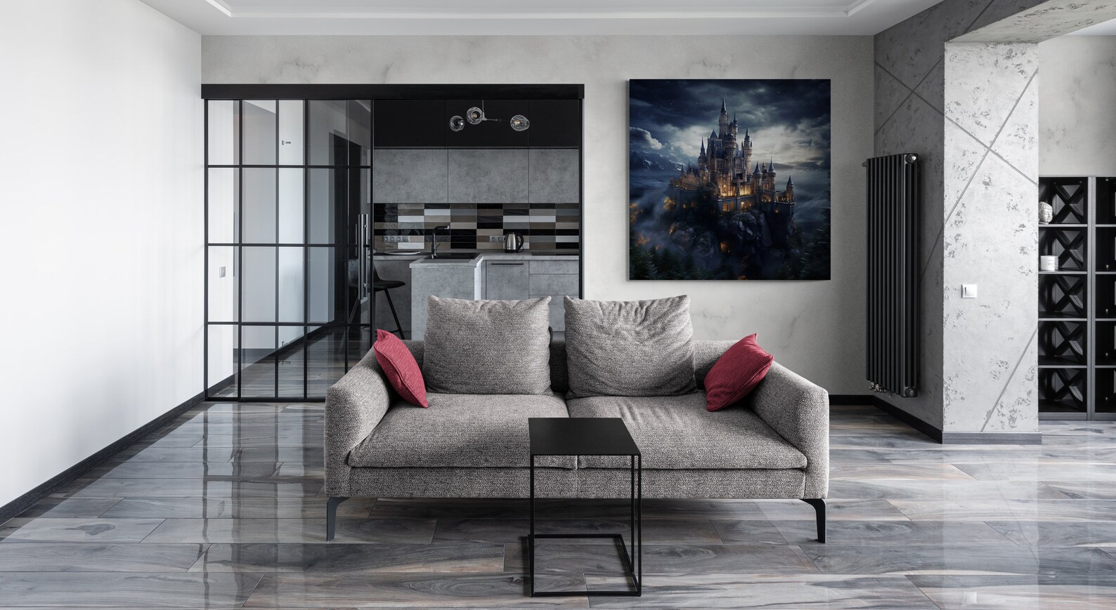 Castle Mountain Majesty: Ancient Architecture and Mountain Landscape ...