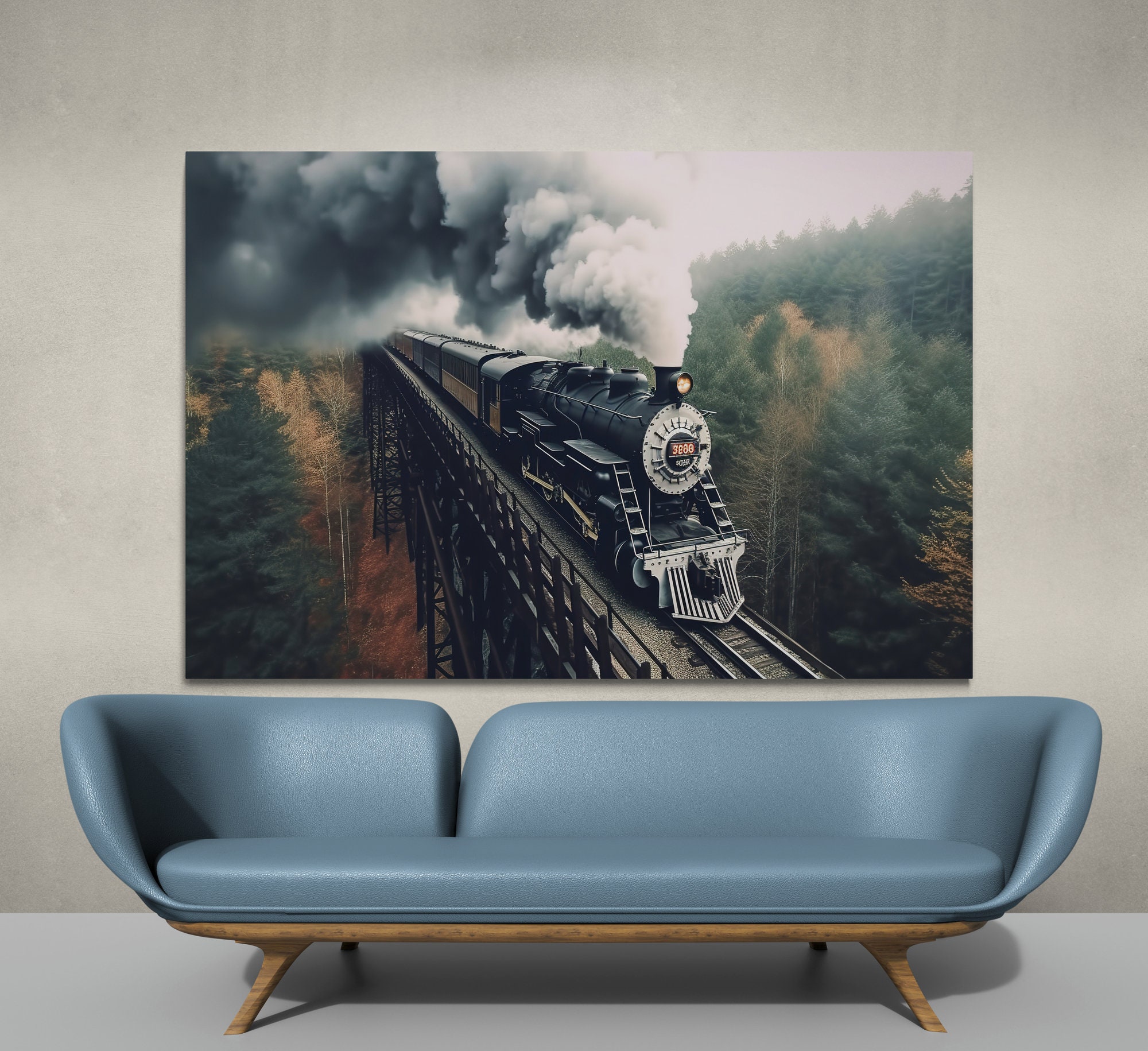 Old Train Art, Train Decor Art, Vintage Locomotive, Railroad Wall Art ...