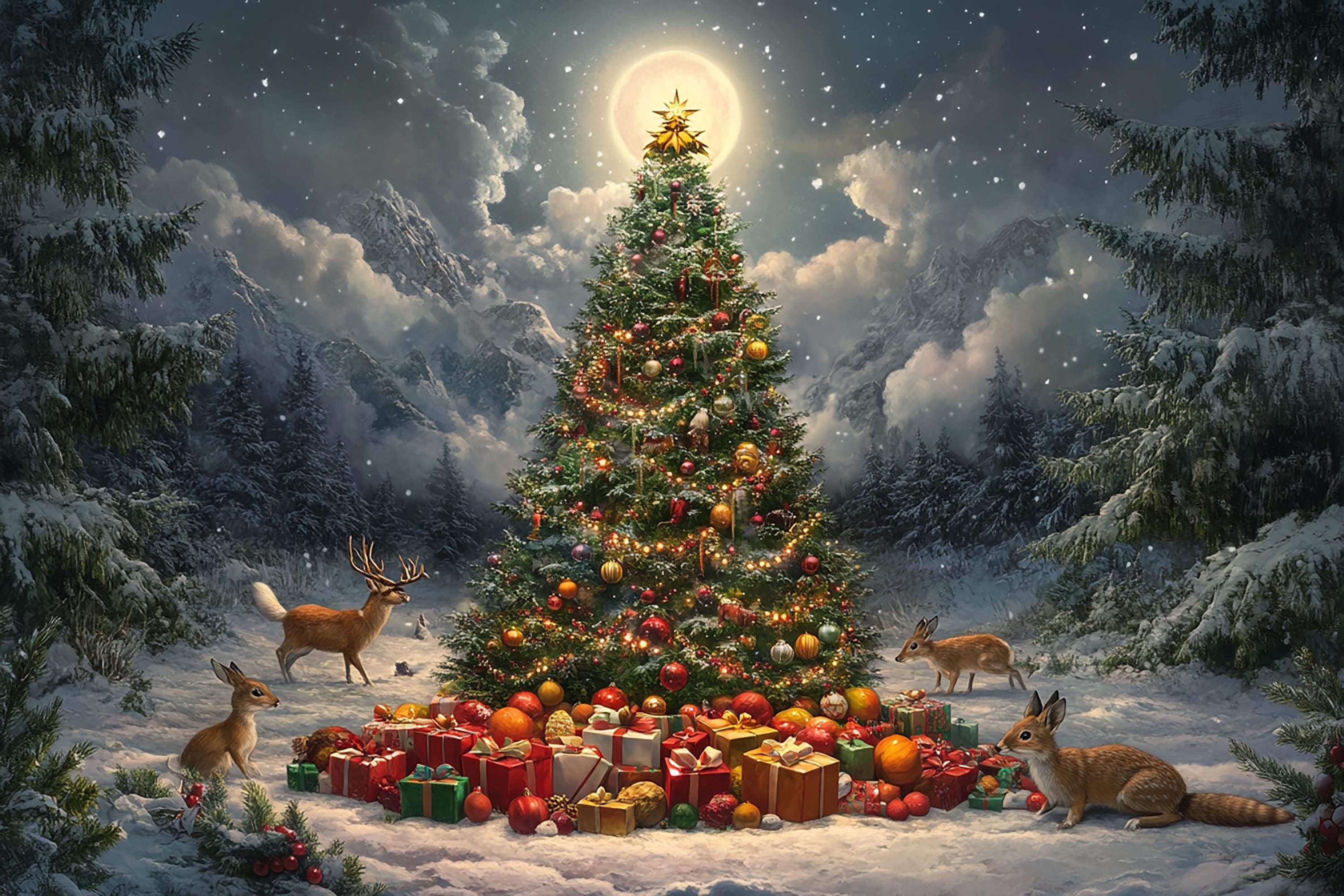 Christmas Wall Art, Forest Wall Art, Christmas Decoration, Christmas ...