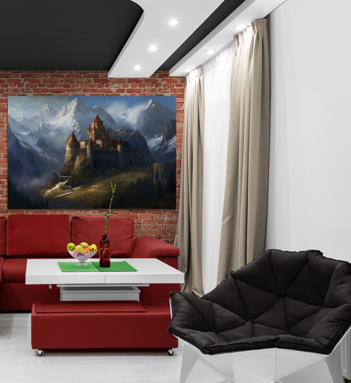 Castle Mountain Majesty: Ancient Architecture and Mountain Landscape ...