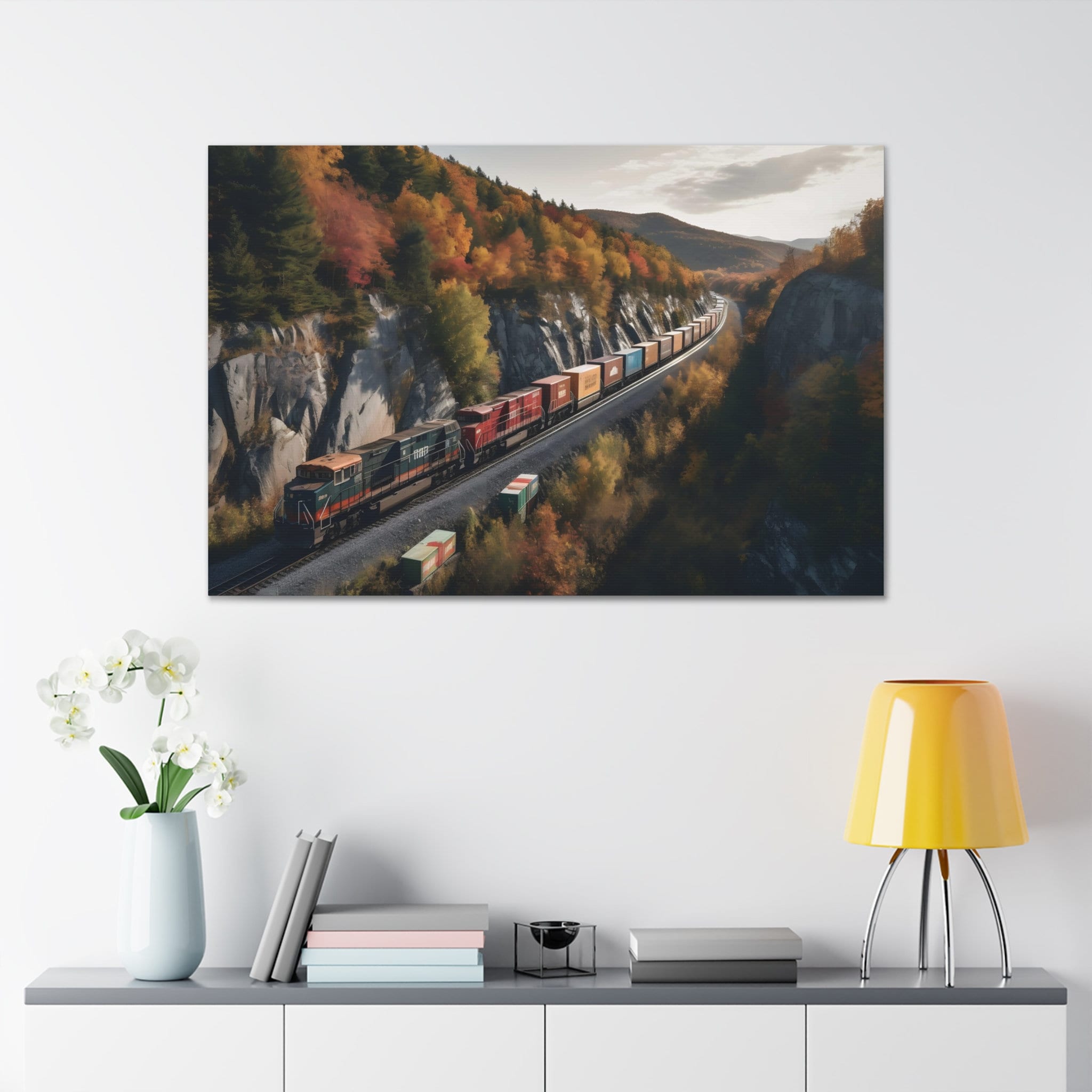 Train Wall Art, Vintage Locomotive, Gift Ideas for Home, Railroad Wall ...