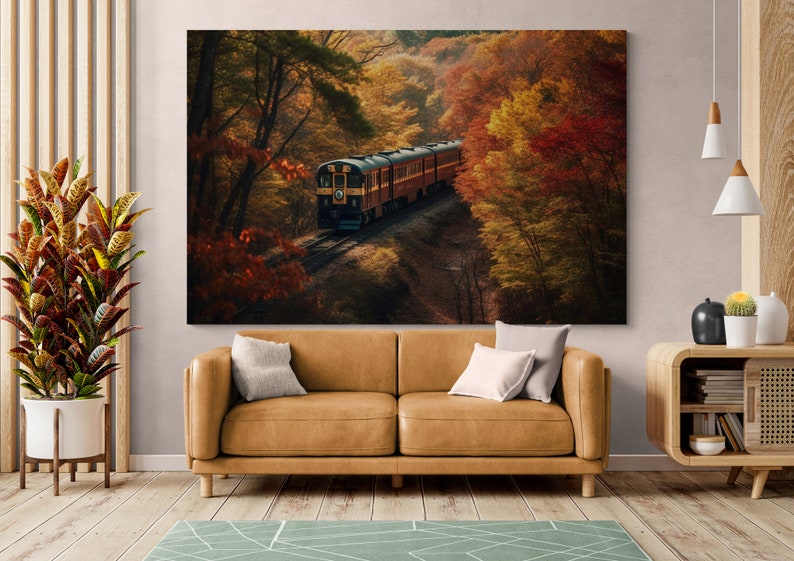 Locomotive Wall Art, Railroad Canvas Art, Tracks and Trains, Wall ...