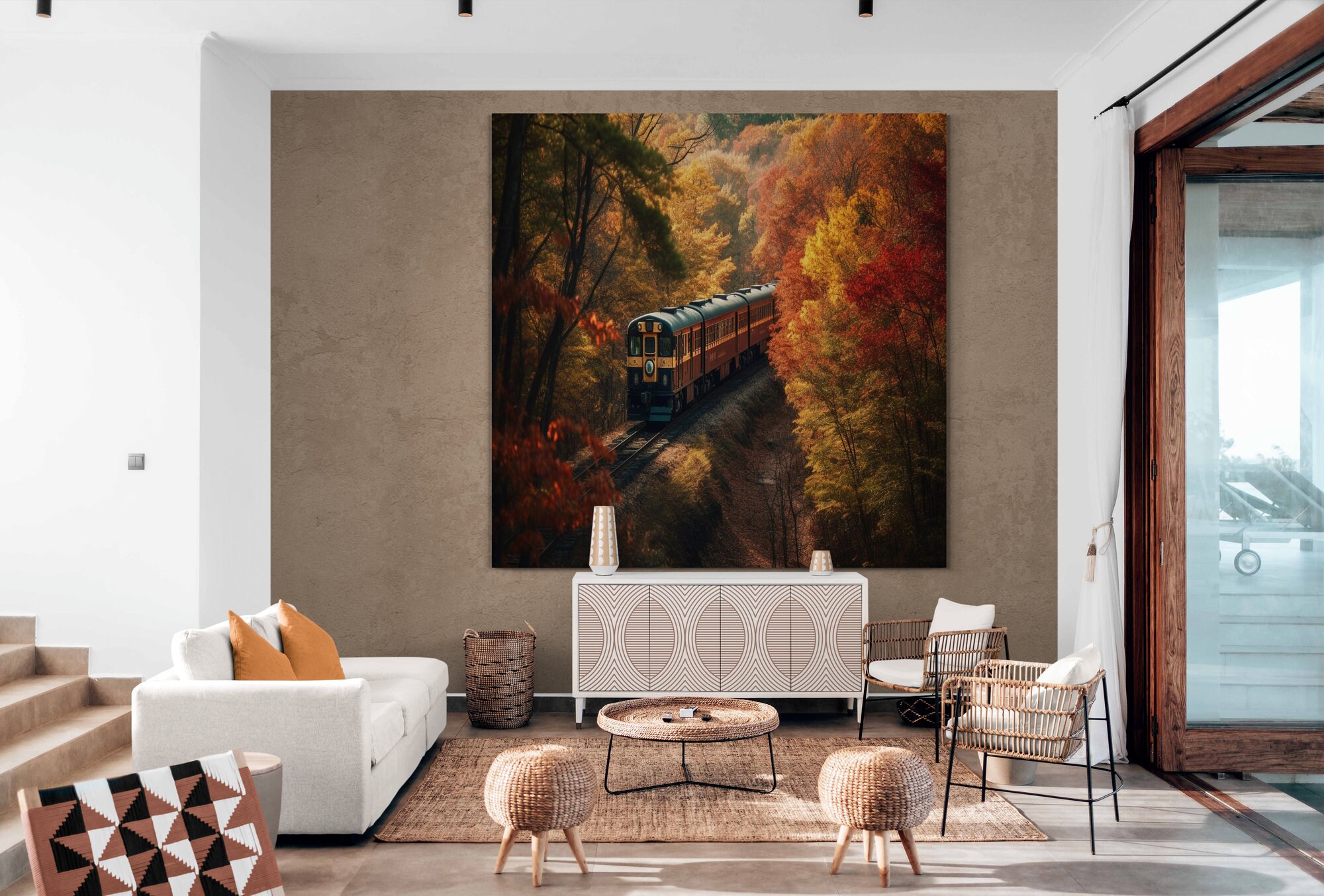 Locomotive Wall Art, Railroad Canvas Art, Tracks and Trains, Wall ...