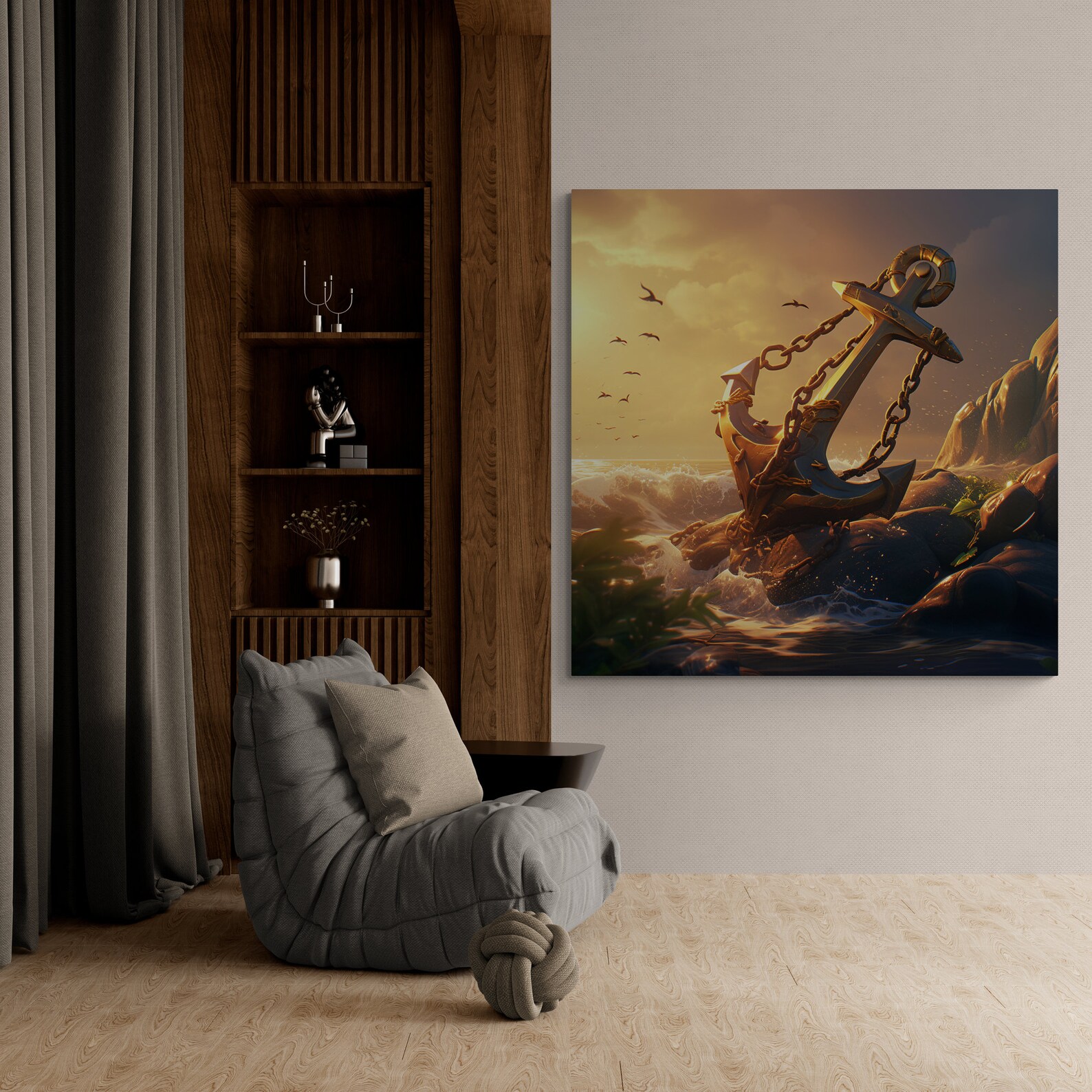 Anchor Wall Art, Anchor Canvas Art, Anchor Painting, Anchor Wall Decor ...
