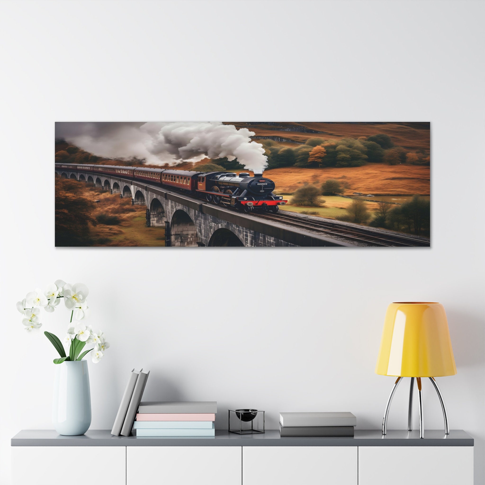 Old Train Art, Train Decor Art, Steam Train Decor, Train Canvas Wall ...