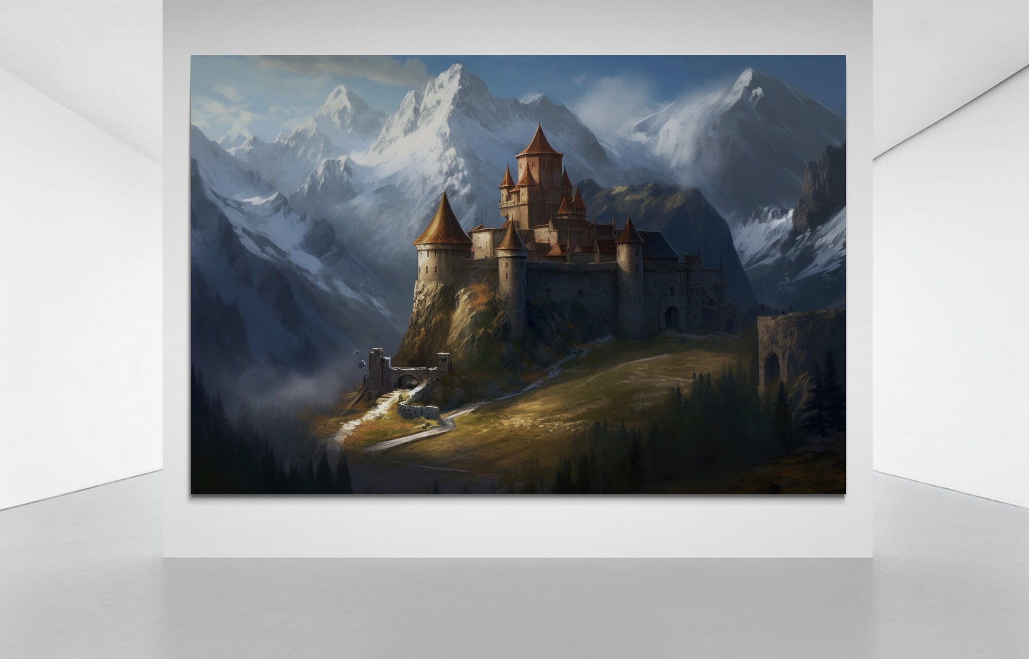 Castle Mountain Majesty: Ancient Architecture and Mountain Landscape ...