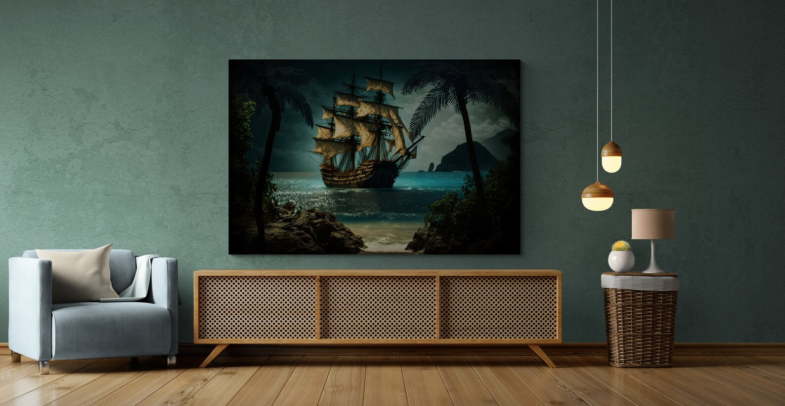 Ship Wall Art, Pirate Ship Canvas, Old Ship, Sailboat Painting ...