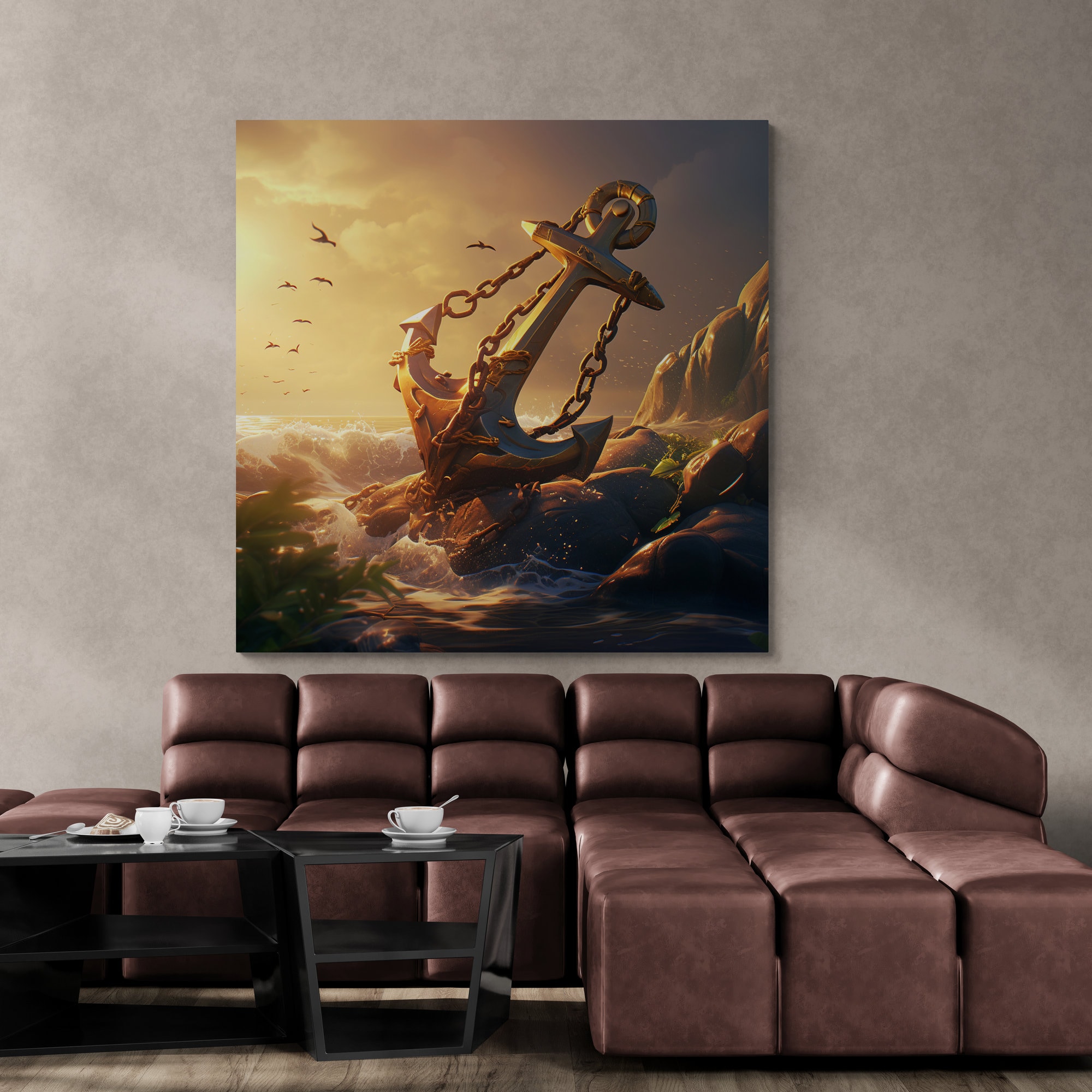 Anchor Wall Art, Anchor Canvas Art, Anchor Painting, Anchor Wall Decor ...