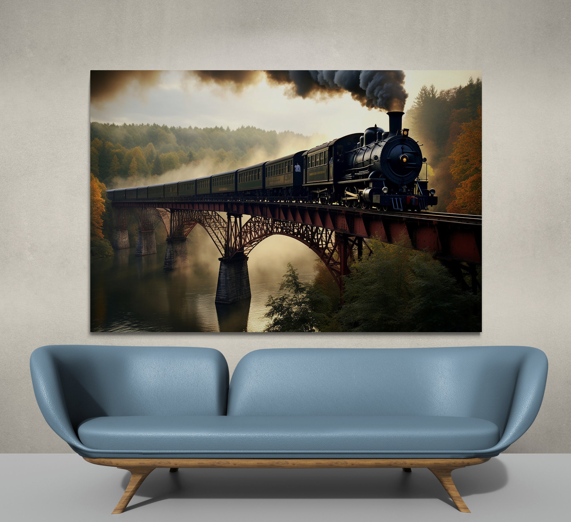 Old Train Art, Train Decor Art, Vintage Locomotive, Railroad Wall Art ...