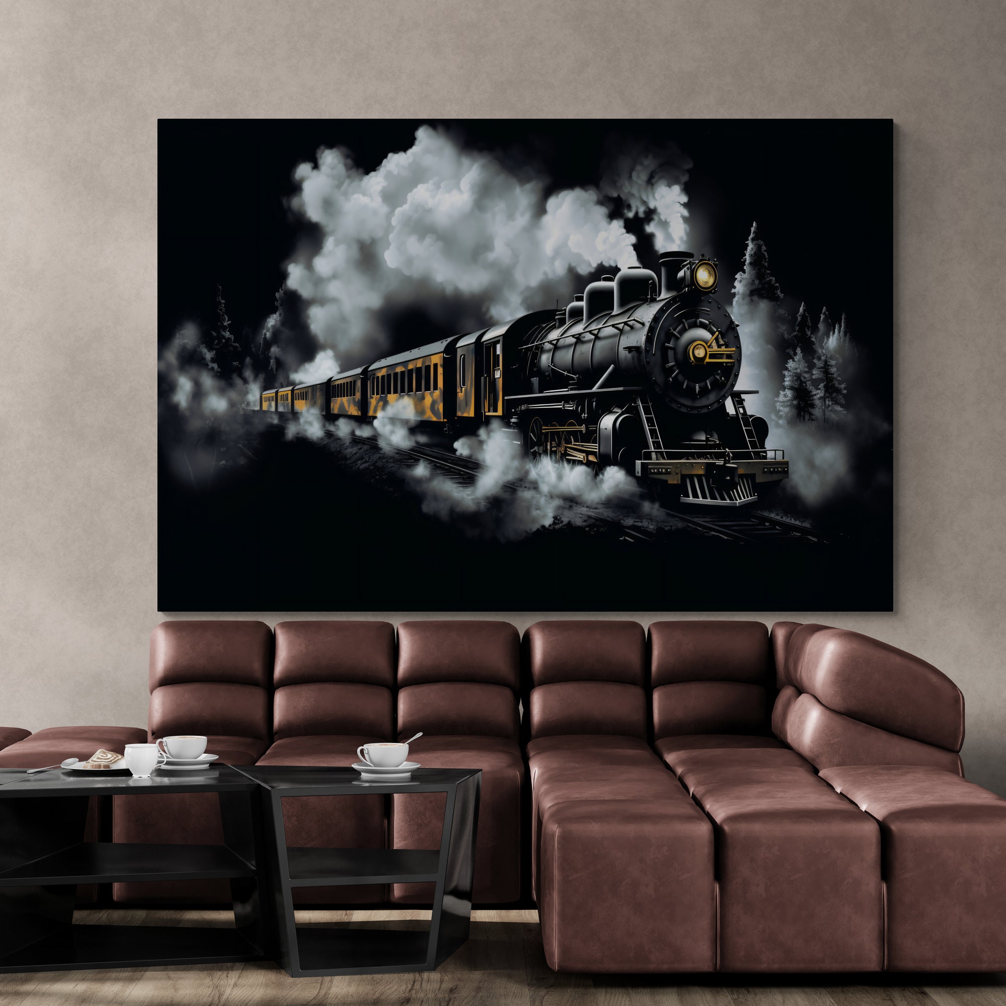 Old Train Art, Train Decor Art, Vintage Locomotive, Railroad Wall Art ...