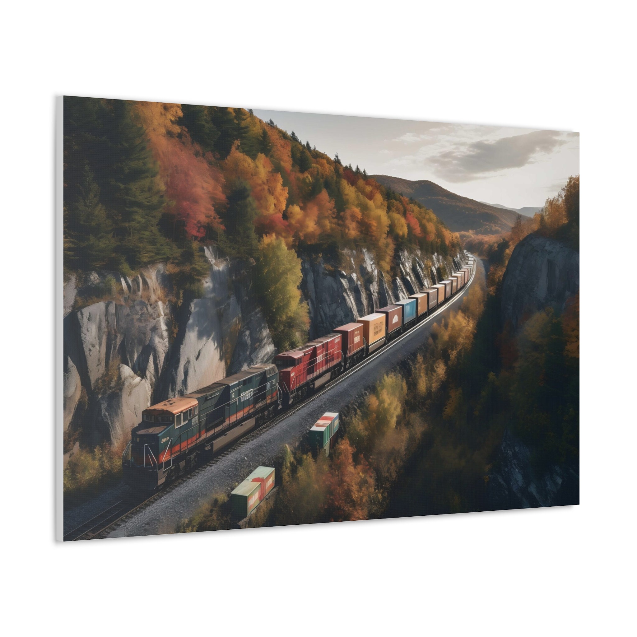 Train Wall Art, Vintage Locomotive, Gift Ideas for Home, Railroad Wall ...