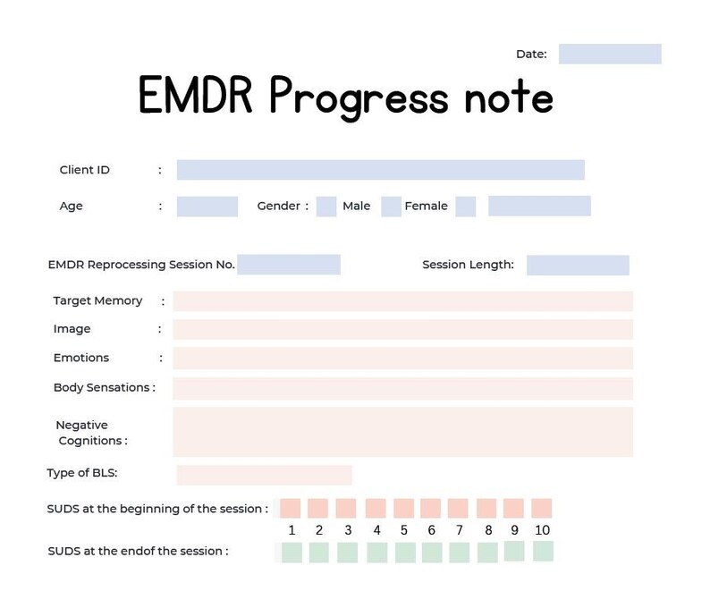 A4 Fillable EMDR Progress Note *digital Download* - Etsy