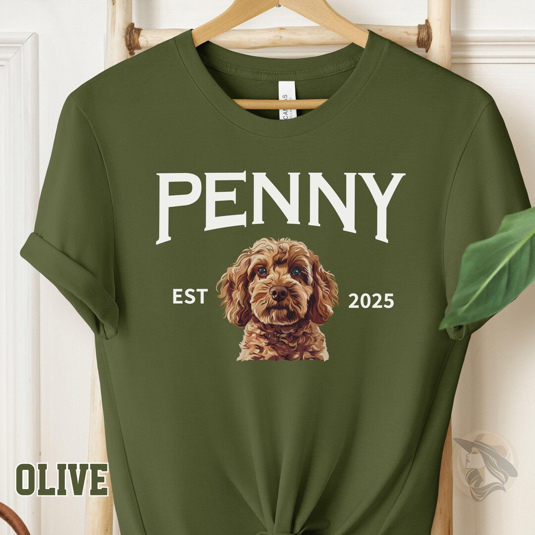 Custom Cavapoo Dog Portrait T-shirt, Hand Drawn Pet, Rescue Dad, Dog ...