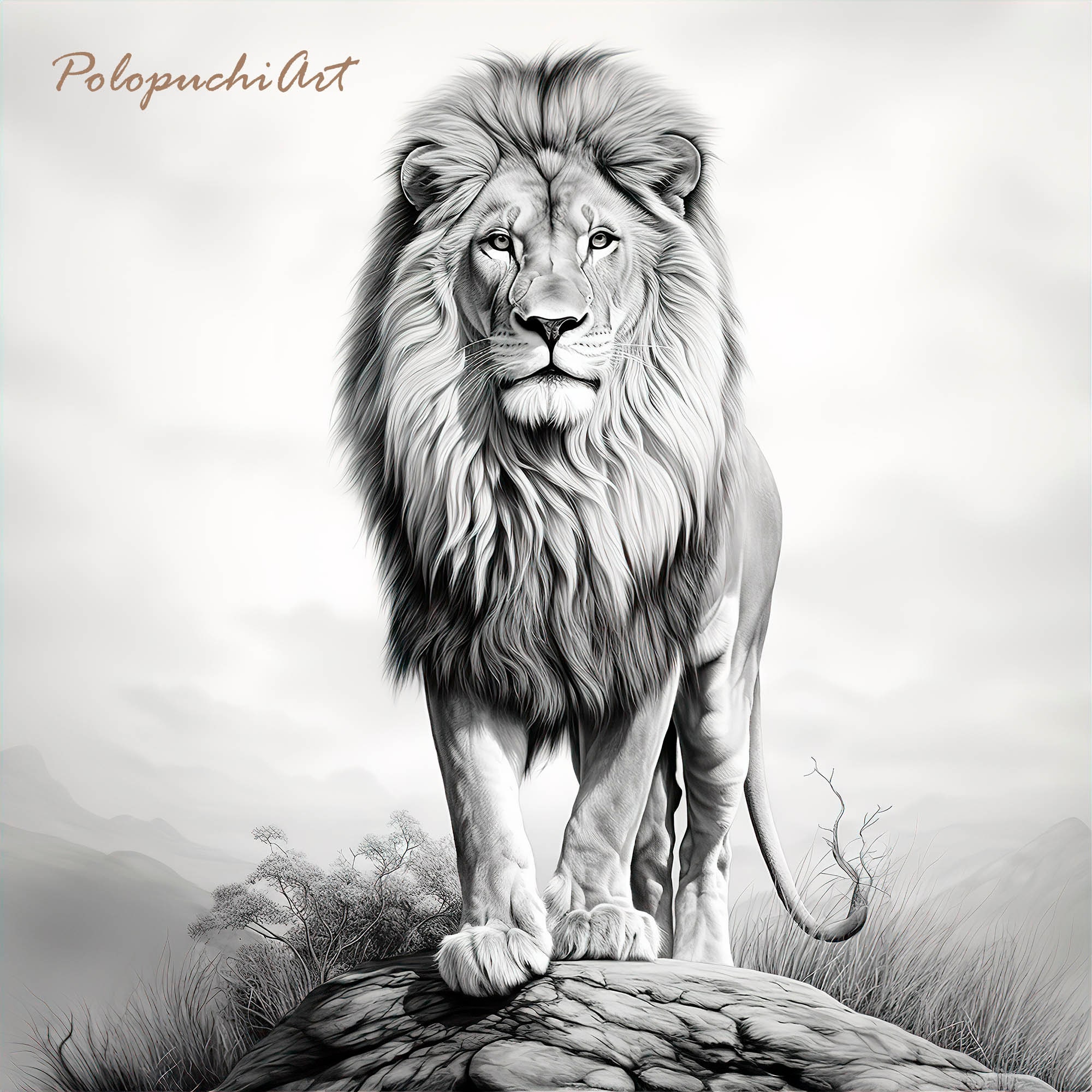 Dibujo de León en blanco y negro para descargar e imprimir, Arte ...