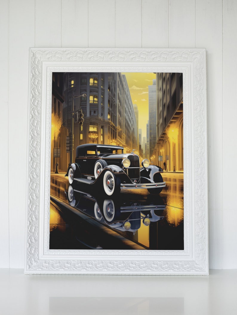 Classic Car Color Illustration Printable Illustration Art - Etsy