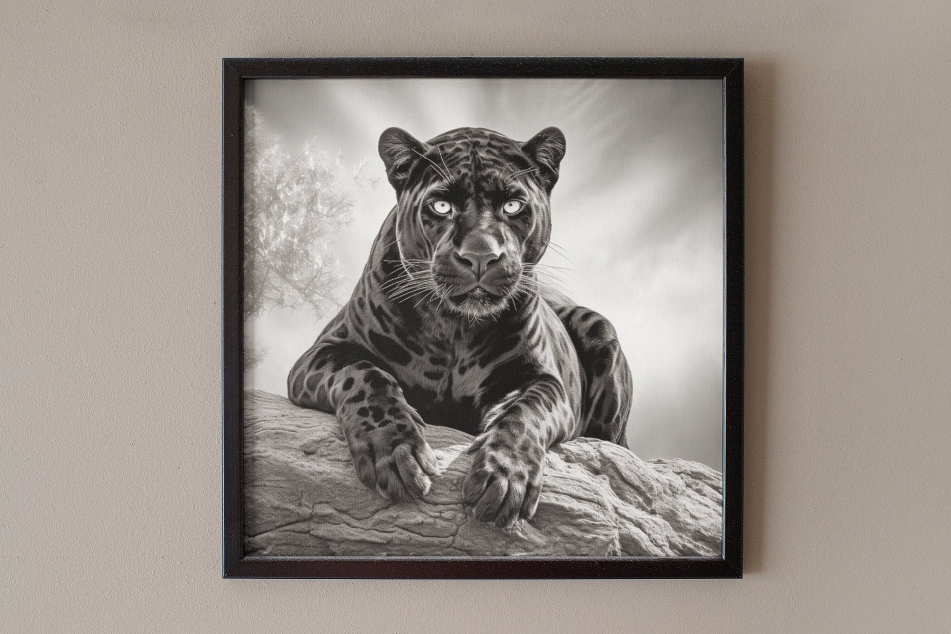 Black and White Panther Drawing to Download and Print, Digital Art for ...