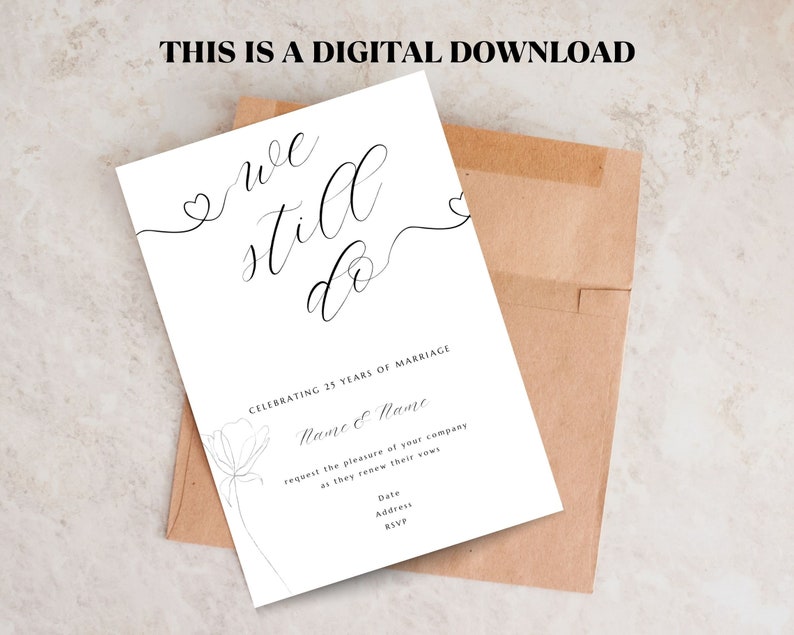 Editable Vow Renewal Invitation, Customizable Renewal of Vows Invite ...