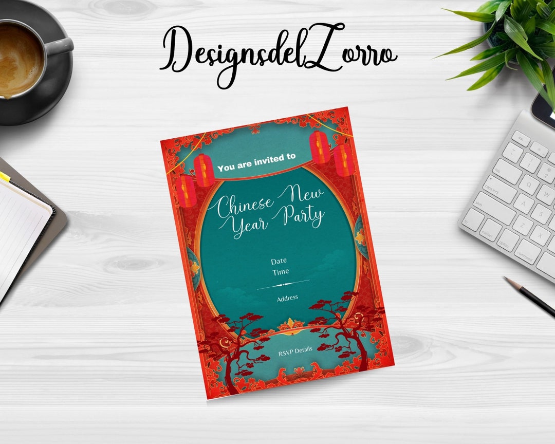 Editable Chinese New Year Invitation, Customizable Chinese New Year ...