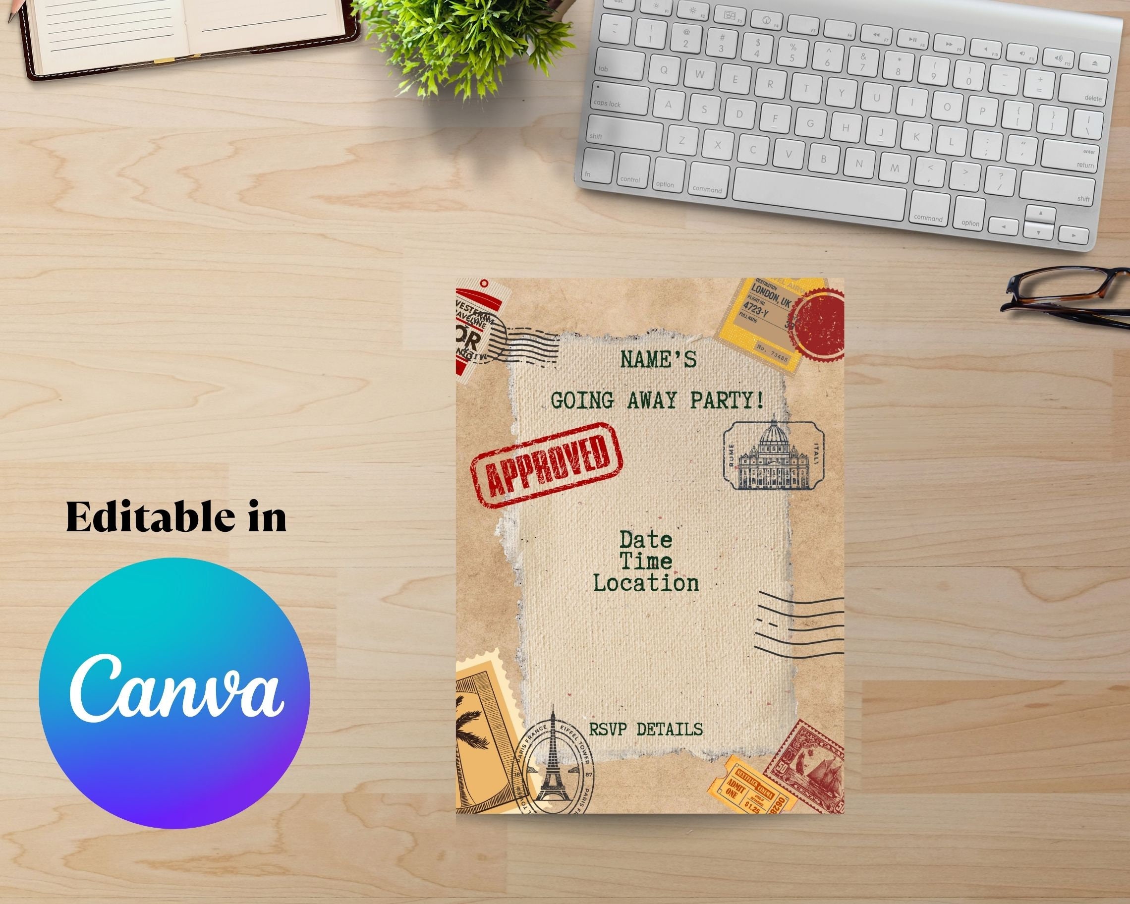 Editable Leaving Party Invitation, Customizable Farewell Party Invite ...