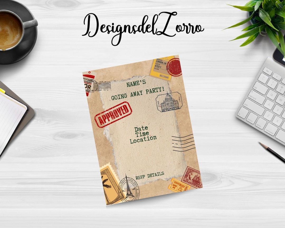 Editable Leaving Party Invitation, Customizable Farewell Party Invite ...