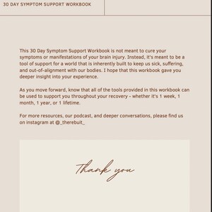 30 Day Symptom Workbook - Traumatic Brain Injury (TBI), Concussion ...