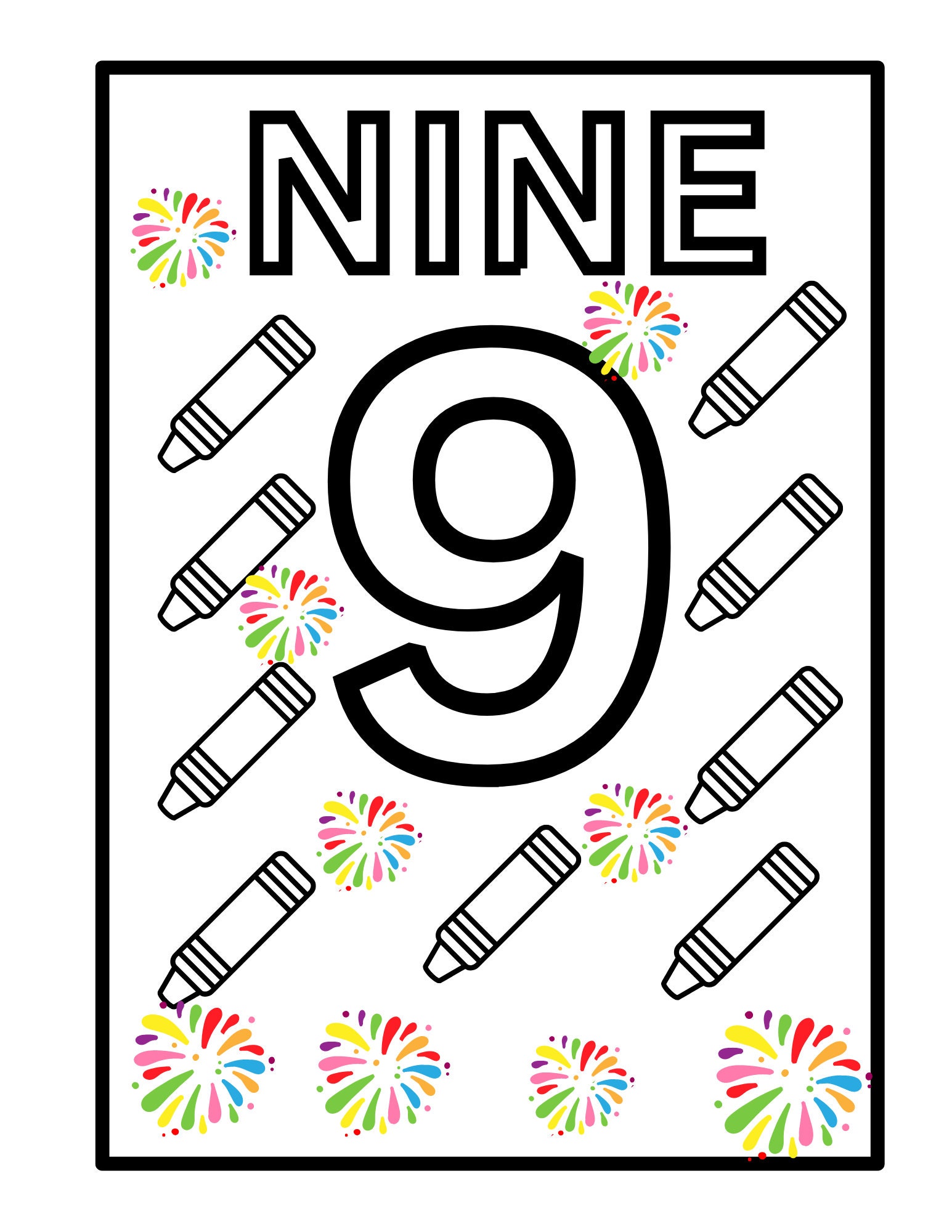 1 10 Numbers Printable Coloring Page Worksheets for KIDS - Etsy