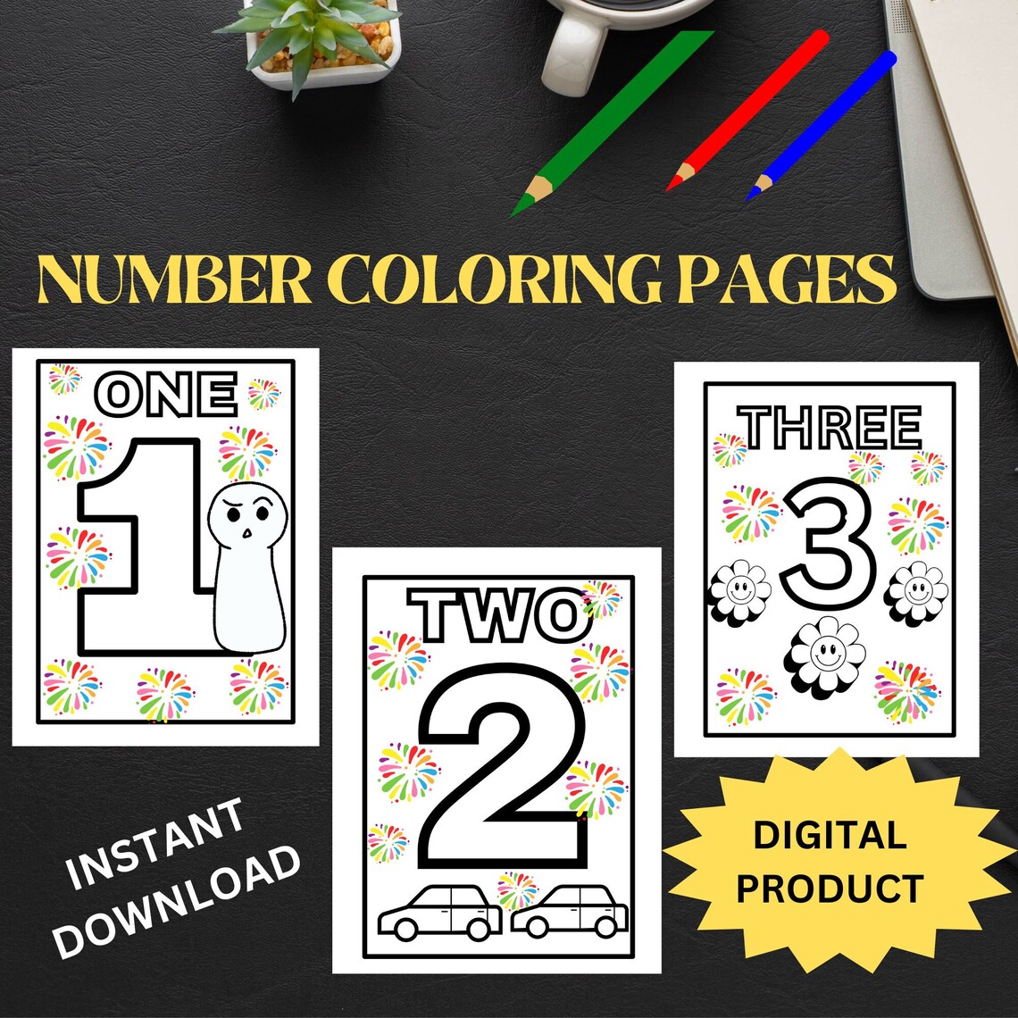 1 10 Numbers Printable Coloring Page Worksheets for KIDS - Etsy
