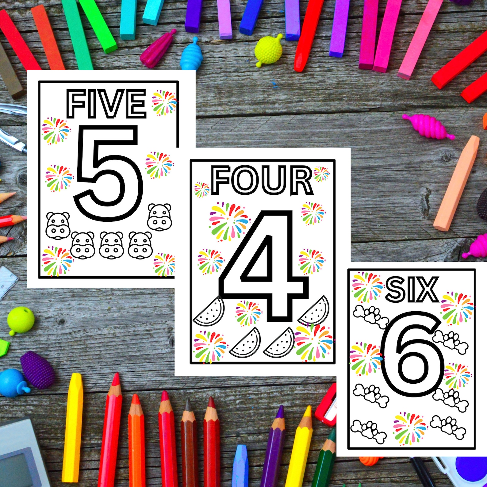 1 10 Numbers Printable Coloring Page Worksheets for KIDS - Etsy