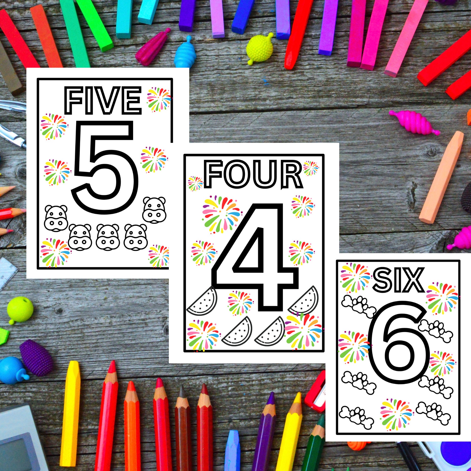 1 10 Numbers Printable Coloring Page Worksheets for KIDS - Etsy