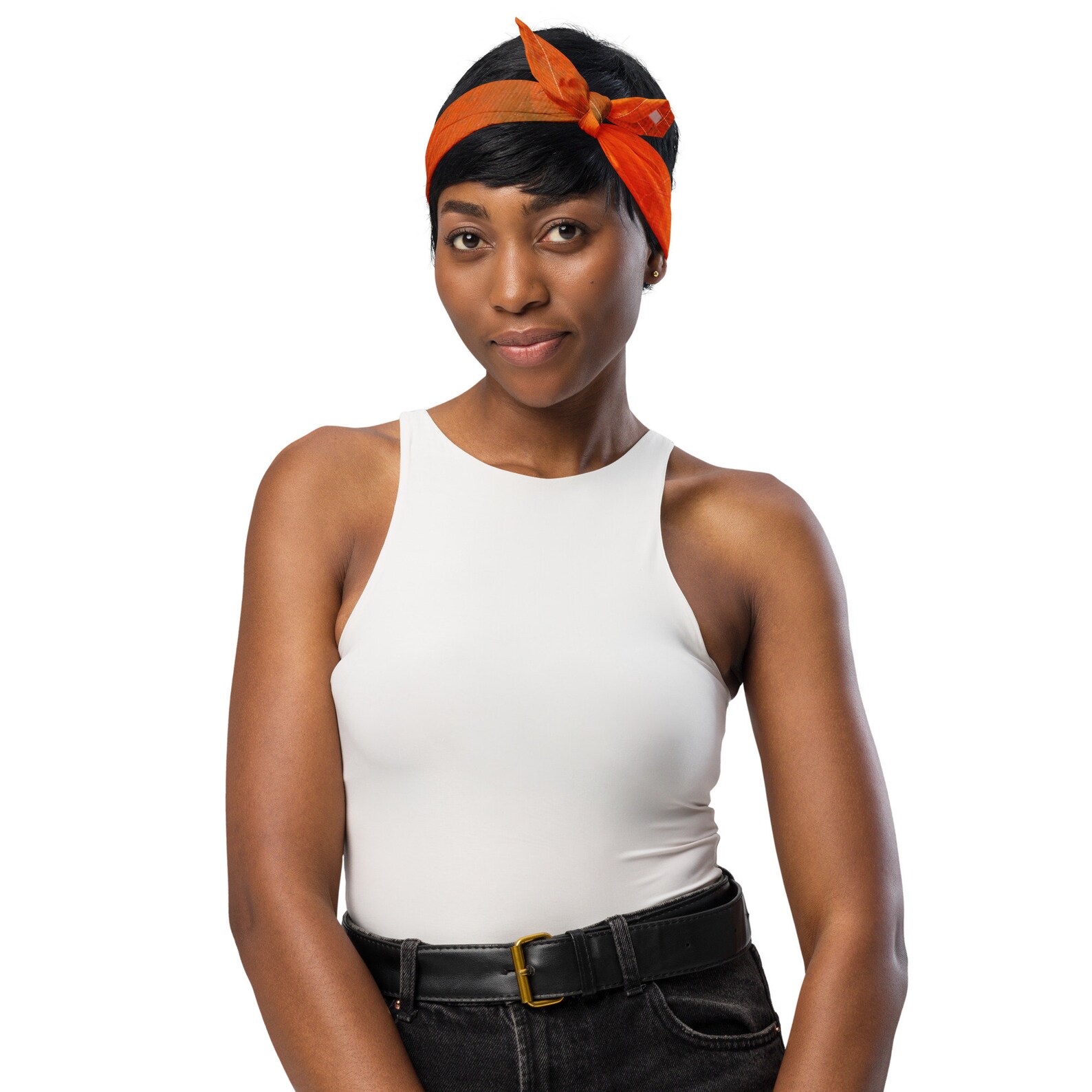 Print Bandana With Orange and Yellow Design - Etsy