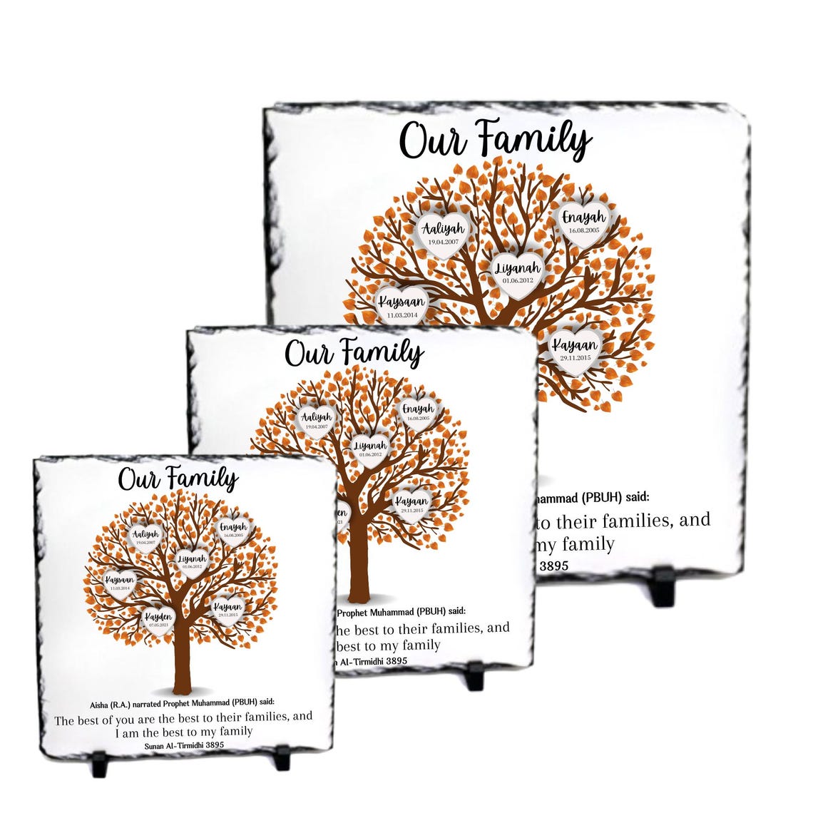 Personalized Family Tree Slate Custom Family Names Art Islamic Family ...
