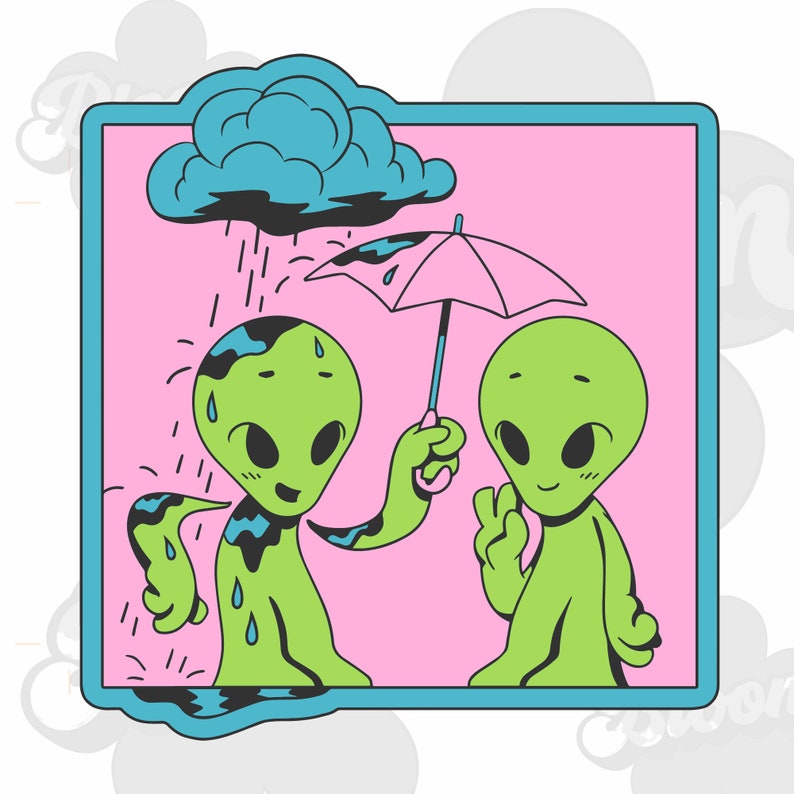Cute Aliens SVG PNG Hand Lettered | Boho Svg | Hippie Svg | Alien Svg ...