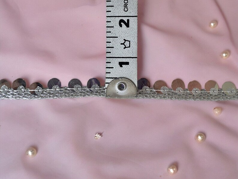 Silver Coin Lace Trim by the Yard, Trims in USA, Silver Border, Blouse ...