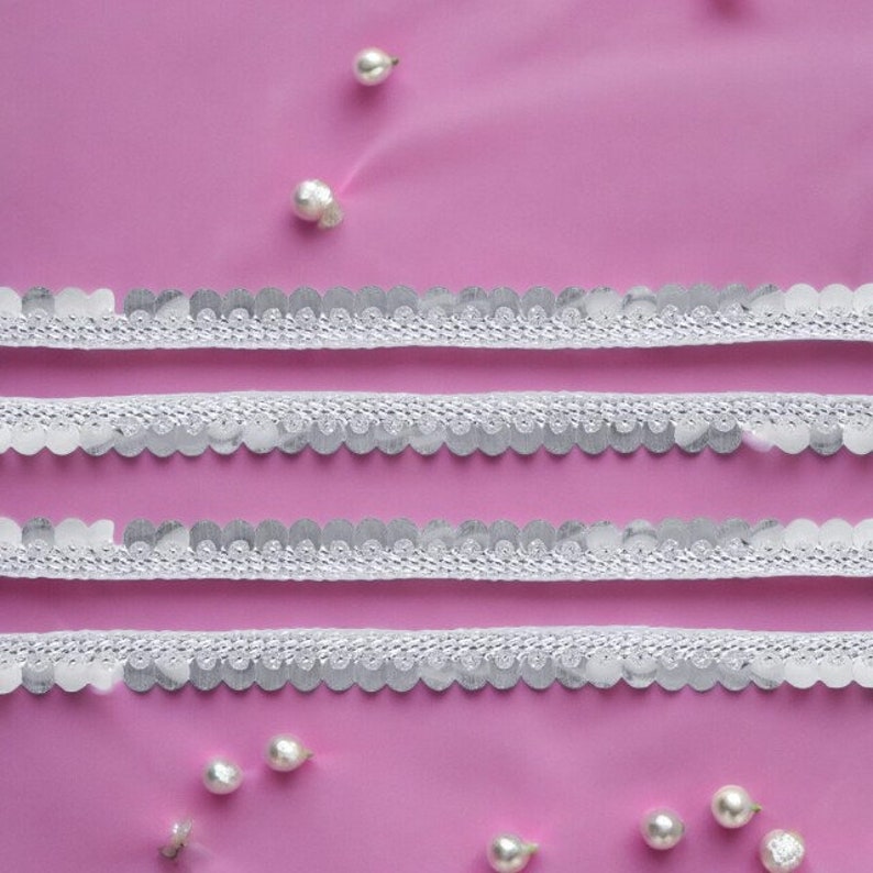 Silver Coin Lace Trim by the Yard, Trims in USA, Silver Border, Blouse ...