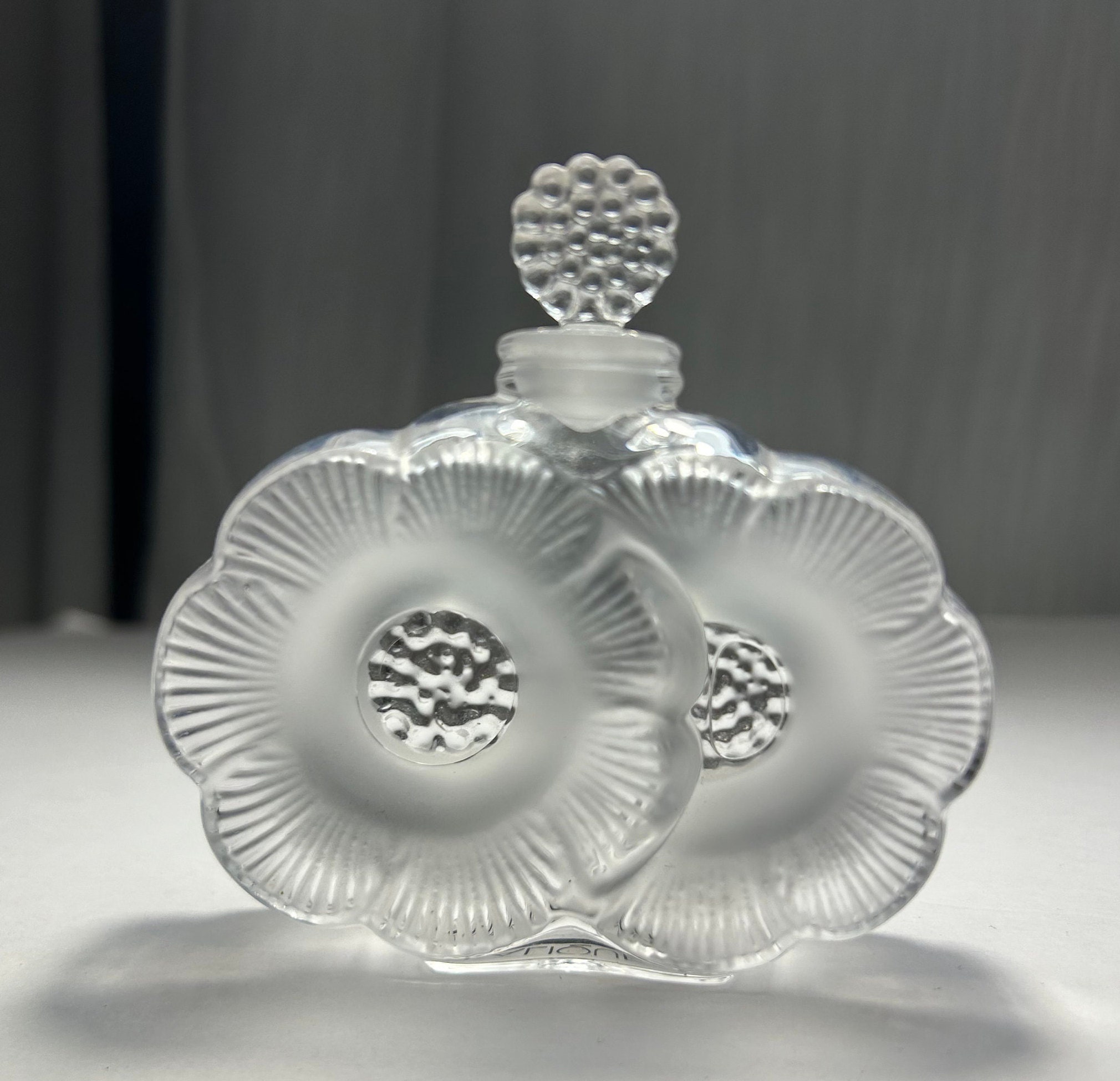 Lalique Deux Fleurs double Flowers Crystal Perfume Bottle Signed - Etsy