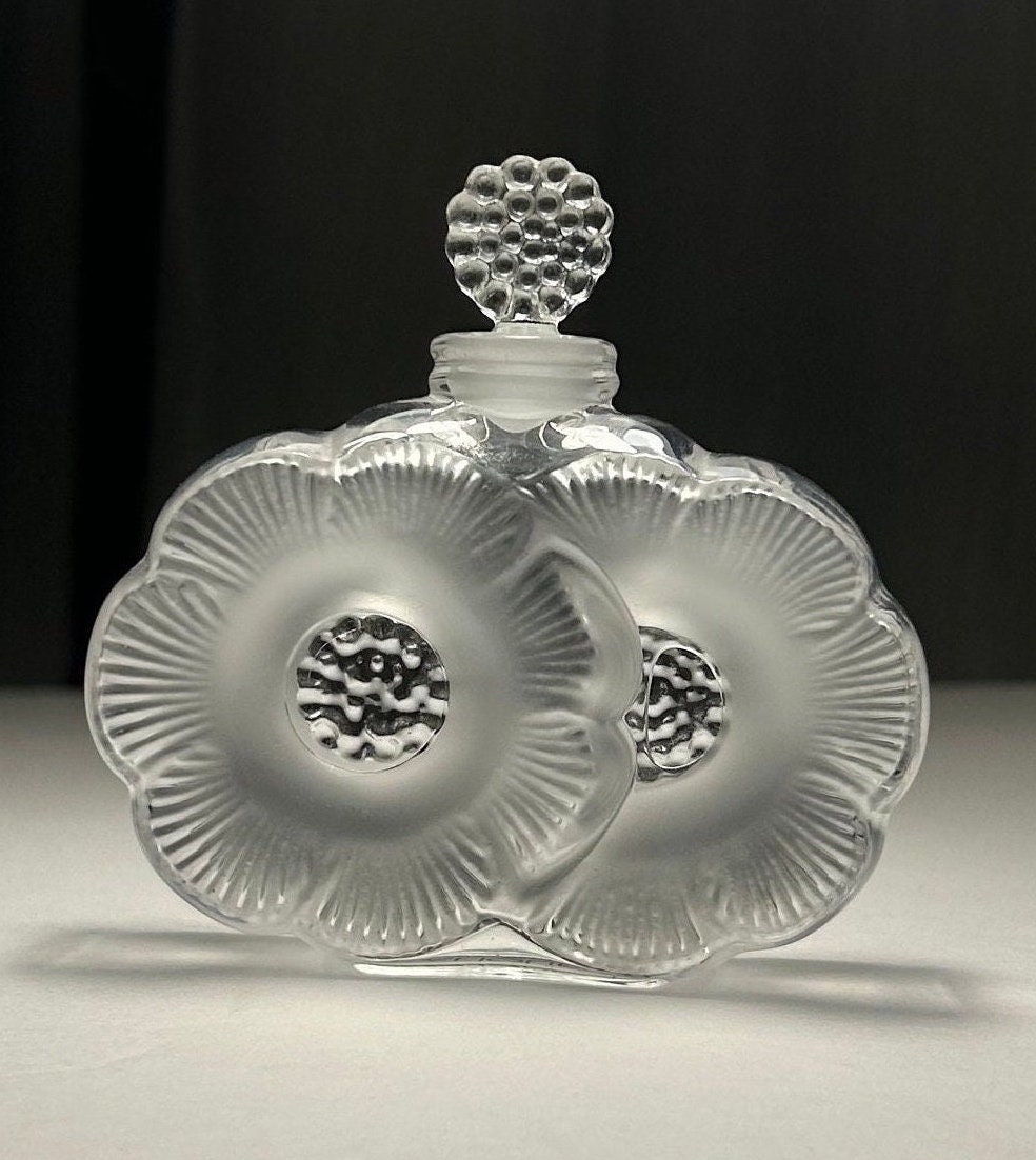 Lalique Deux Fleurs (double Flowers) Crystal Perfume Bottle Signed - Etsy