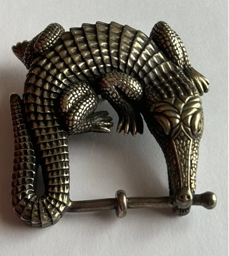Barry Kieselstein Cord Sterling Silver Figural Alligator Belt Buckle - Etsy