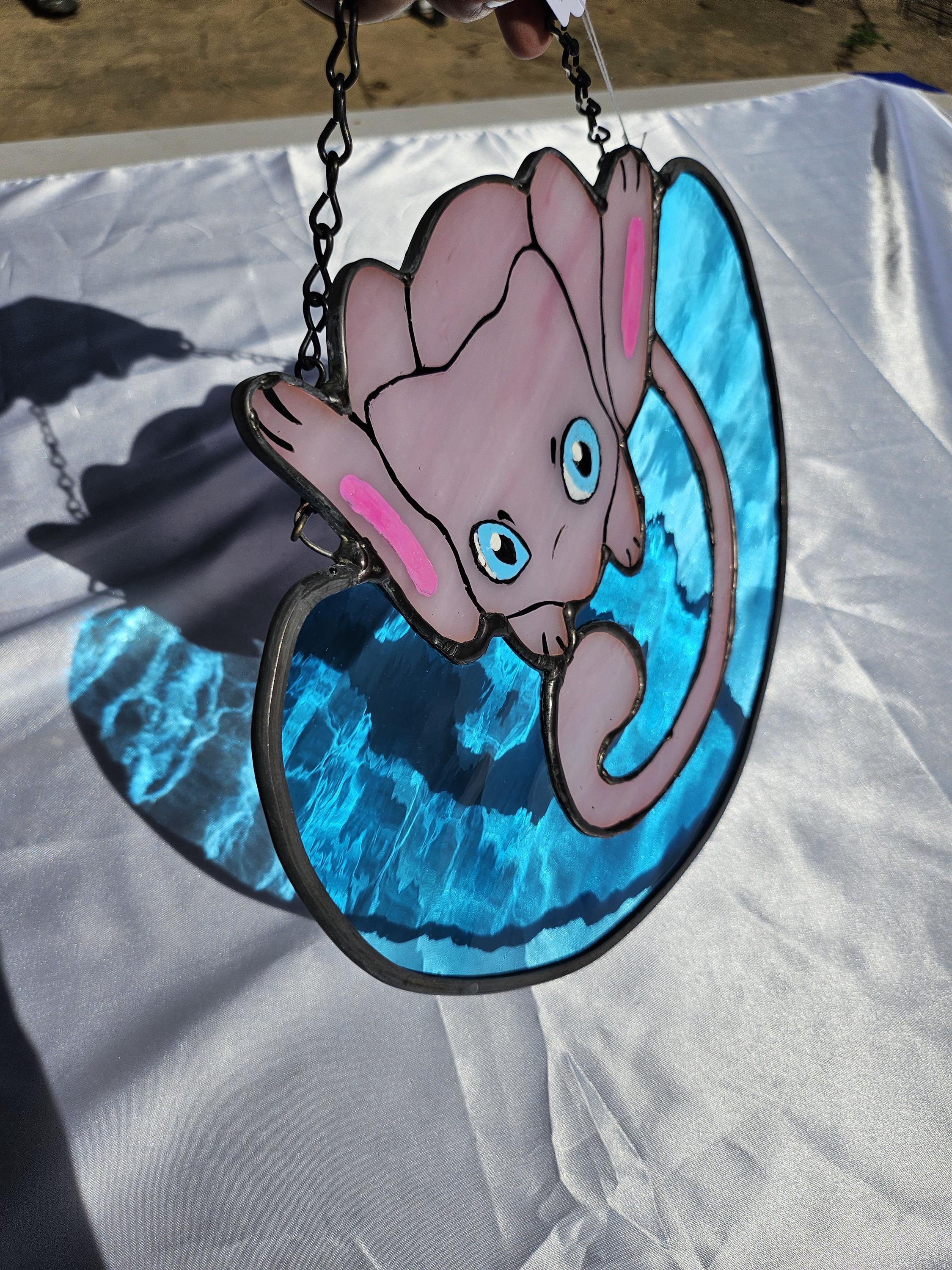 Legendary Mew on a Bubble Pokémon Stained Glass Suncatcher - Etsy