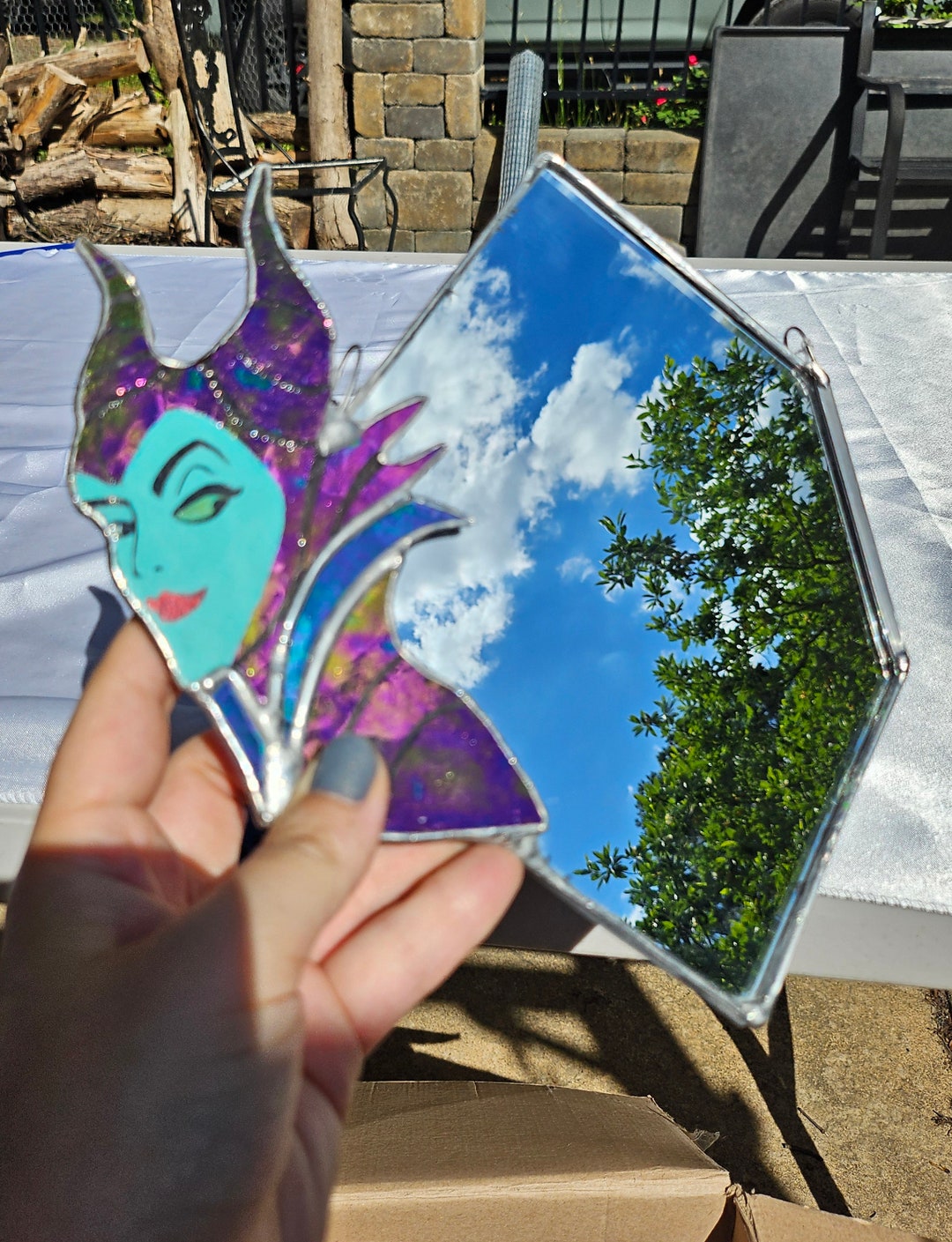 Maleficent Inspired Stained Glass Mirror - Etsy