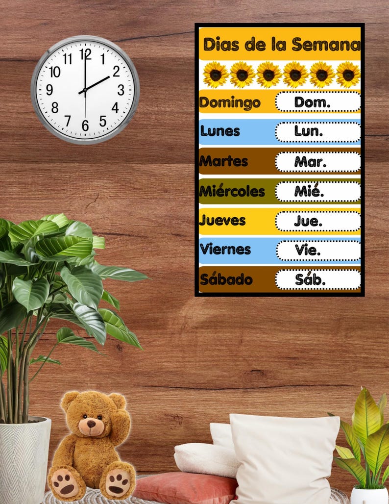Days of the Week (SPANISH) Printable Poster| Montessori Education ...