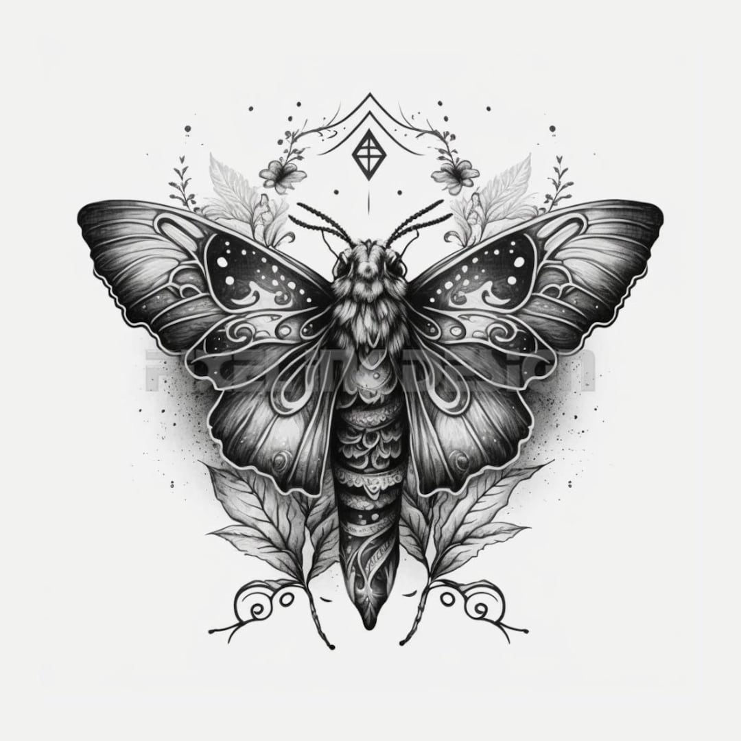 Moth Tattoo Design - Download High Resolution Digital Art PNG ...