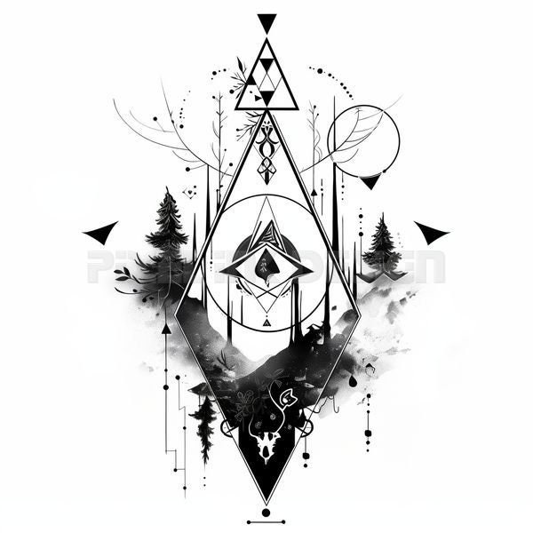 Geometric Tattoo Design Download High Resolution Digital Art PNG ...