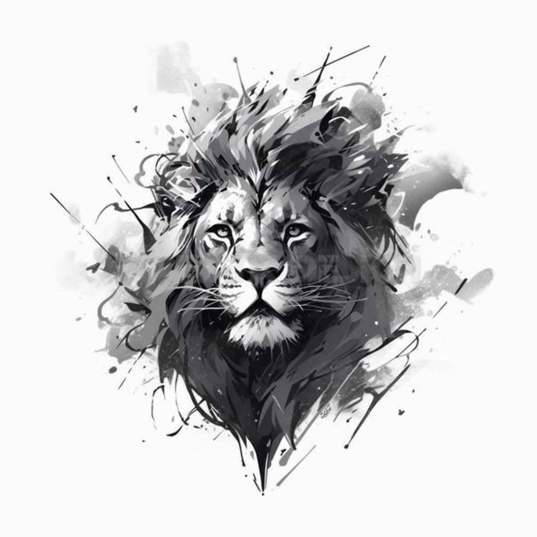 Lion Tattoo - Transparent Background - Download High Resolution Digital ...
