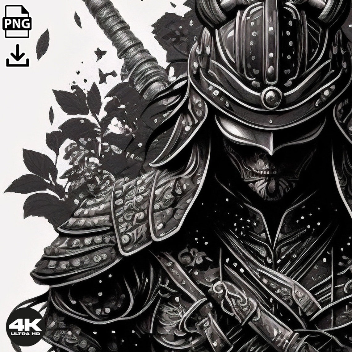 Samurai Warrior Tattoo Design Download High Resolution Digital Art PNG ...