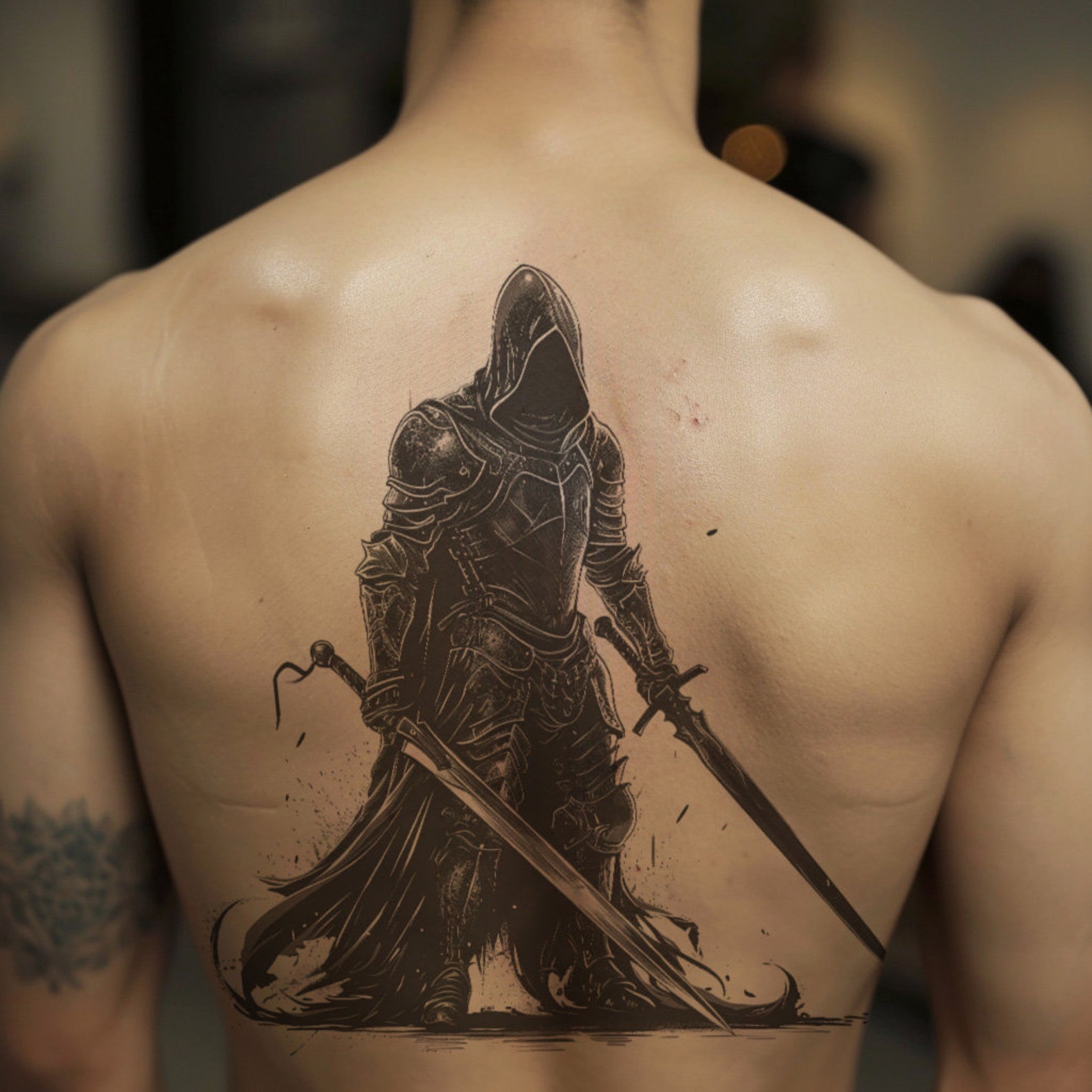 Hooded Knight Tattoo Design Download High Resolution Digital Art PNG ...