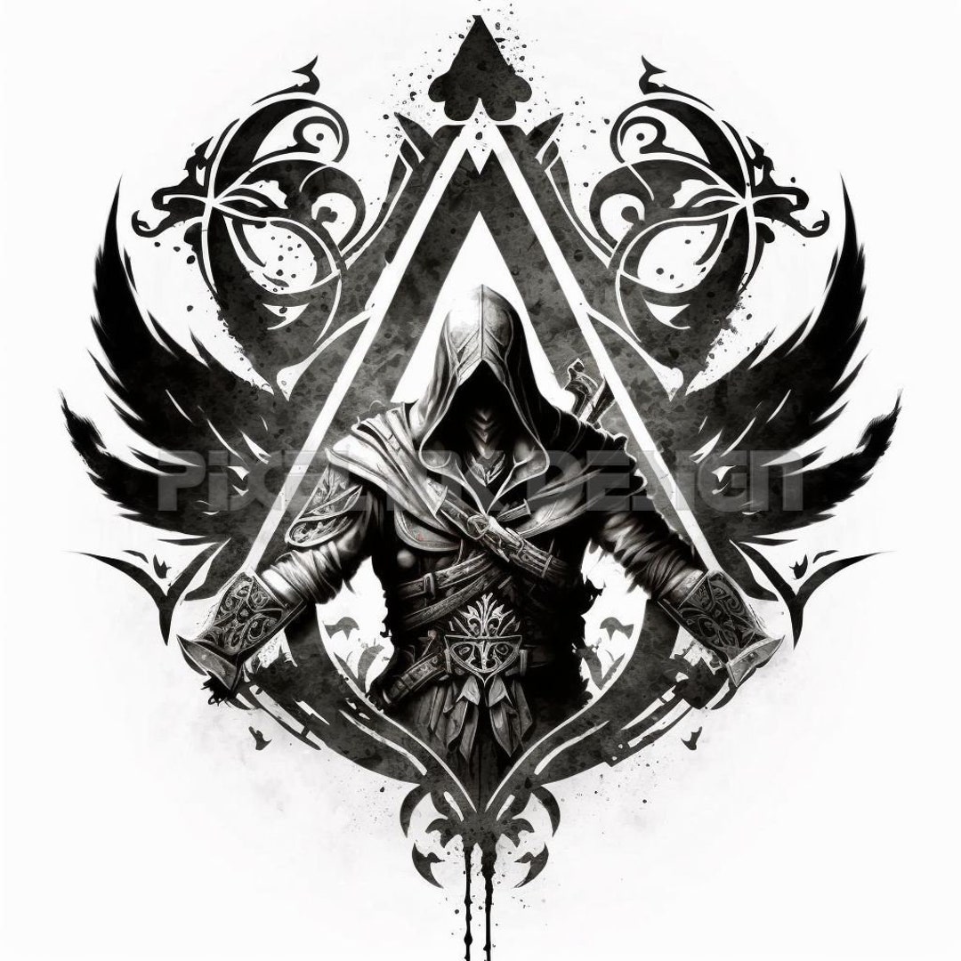 Assassins Creed Tattoo Design - Download High Resolution Digital Art PNG Transparent Background ...