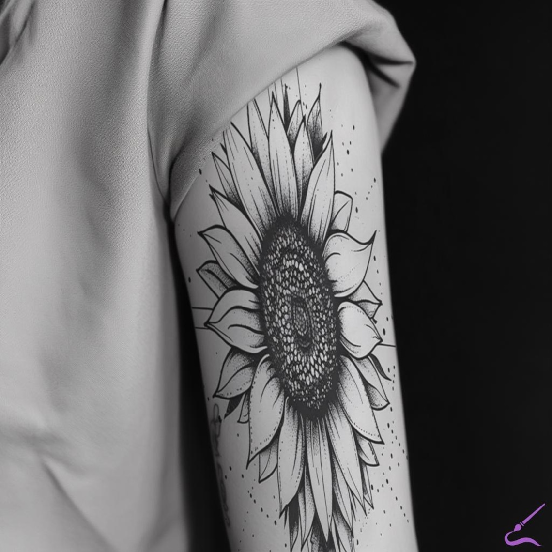 Sunflower Tattoo Design: High-resolution Stencil (digital Download) - Etsy
