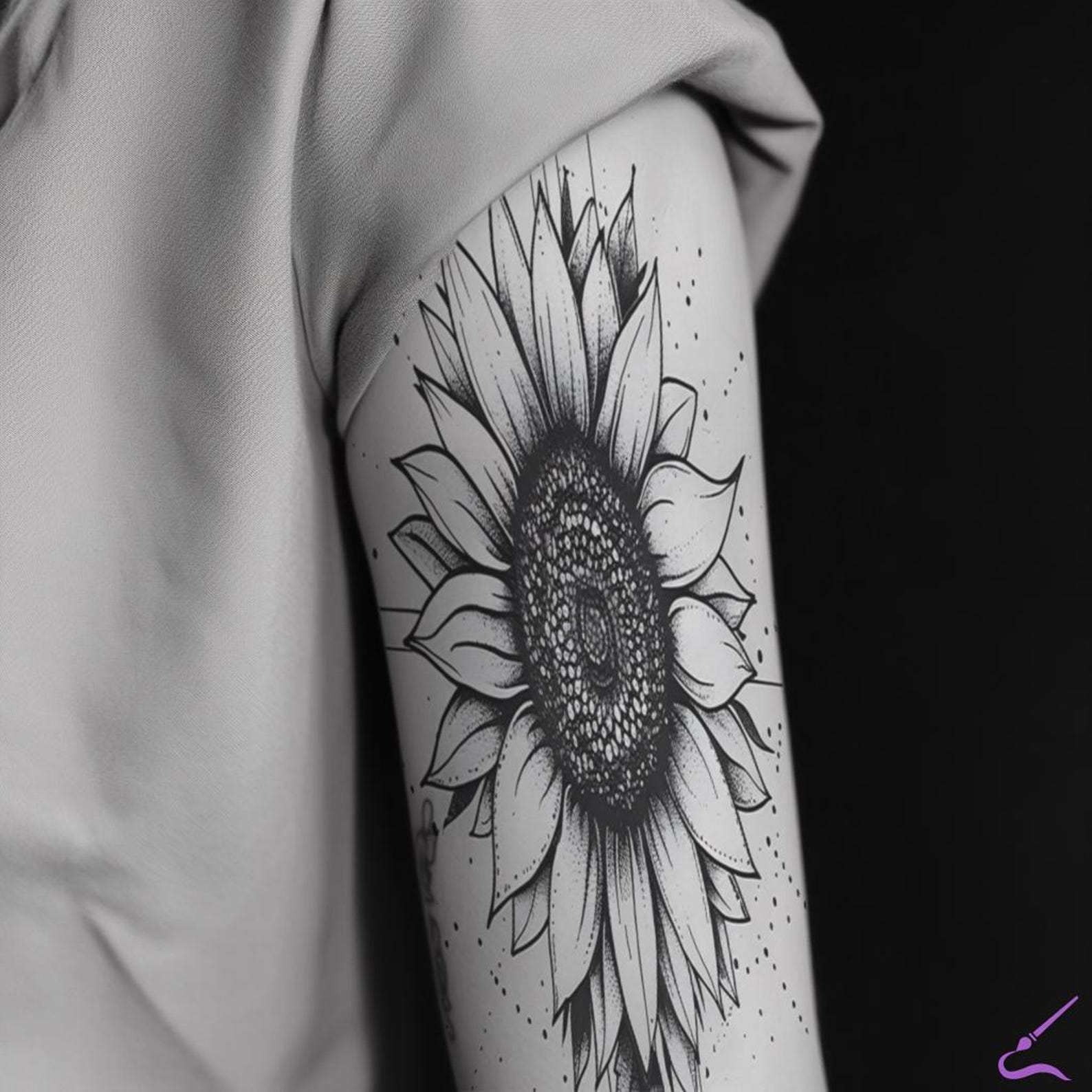 Sunflower Tattoo Design: High-resolution Stencil (digital Download) - Etsy