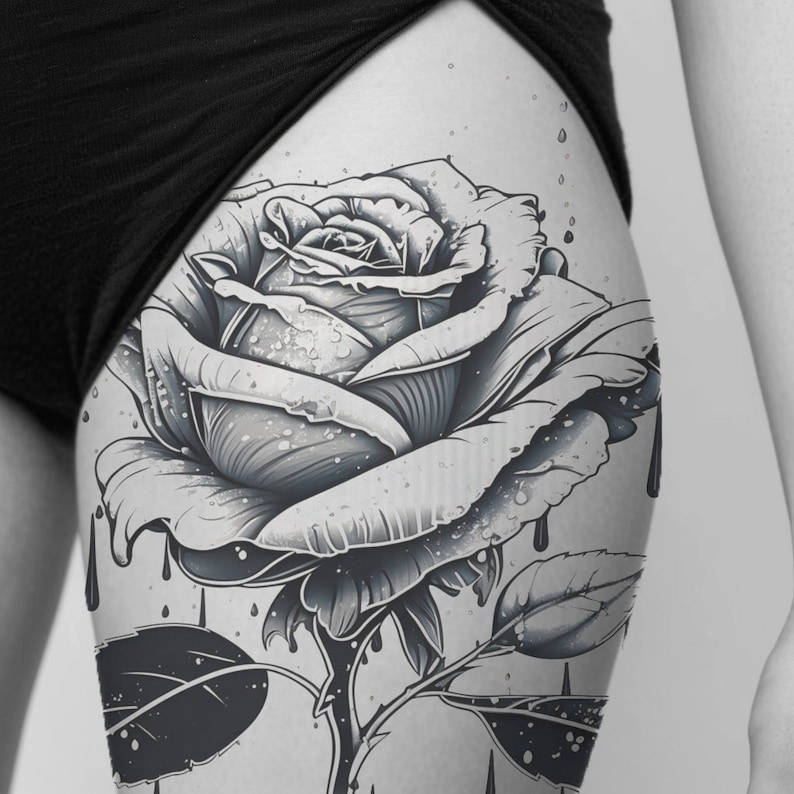 Rose Tattoo Design - Download High Resolution Digital Art PNG ...